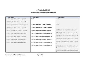 Xiao Jiu Jiu Worksheet | MandarinMania.com